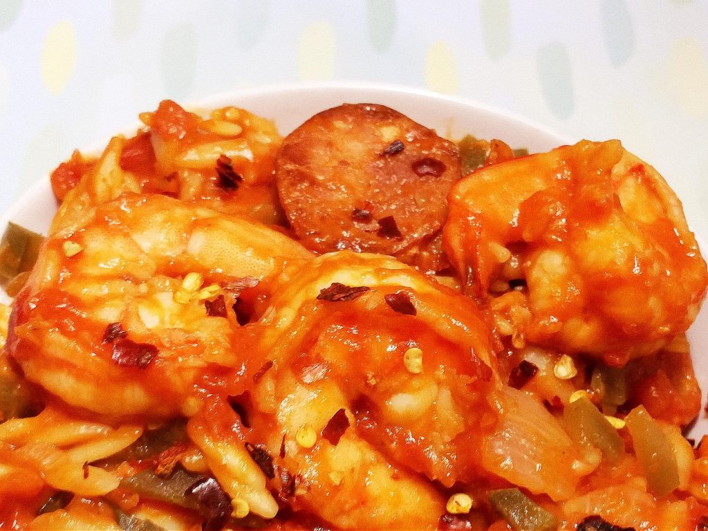 Creole Shrimp and Orzo Pasta - Sweet Savant