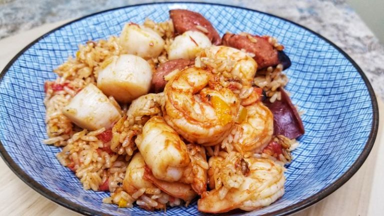 Ninja Foodi Rice Low Country Red Rice with Shrimp and Scallops - Sweet ...